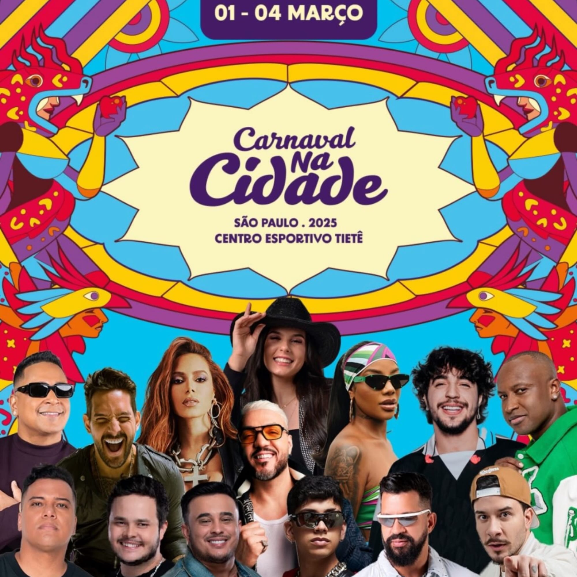 Carnaval Na Cidade 2025 terá Anitta, Ana Castela, Belo, Thiaguinho, Ludmilla e mais em São Paulo ...